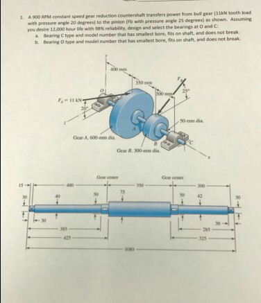 Solved A 900 RPM constant speed great reduction countershaft | Chegg.com