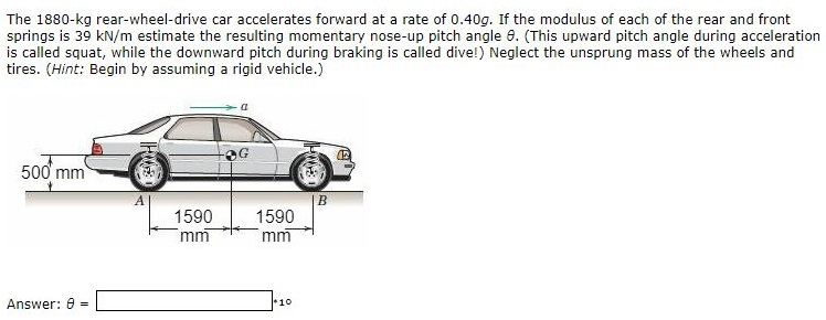 Solved The 1880-kg rear-wheel-drive car accelerates forward | Chegg.com