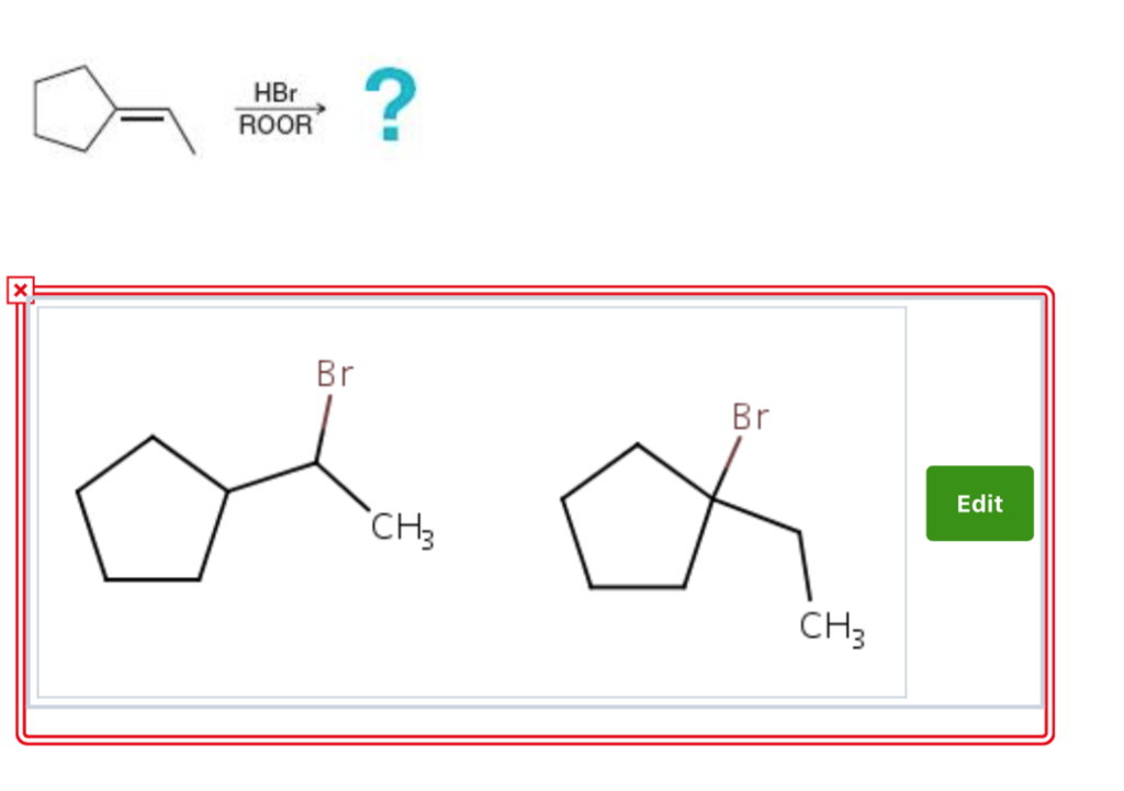 Solved HBr ROOR 2 xb Br Br Edit CH3 CH3 | Chegg.com