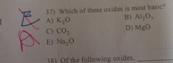 Solved Which of these oxides is most basic? K_2O Al_2O_3 | Chegg.com