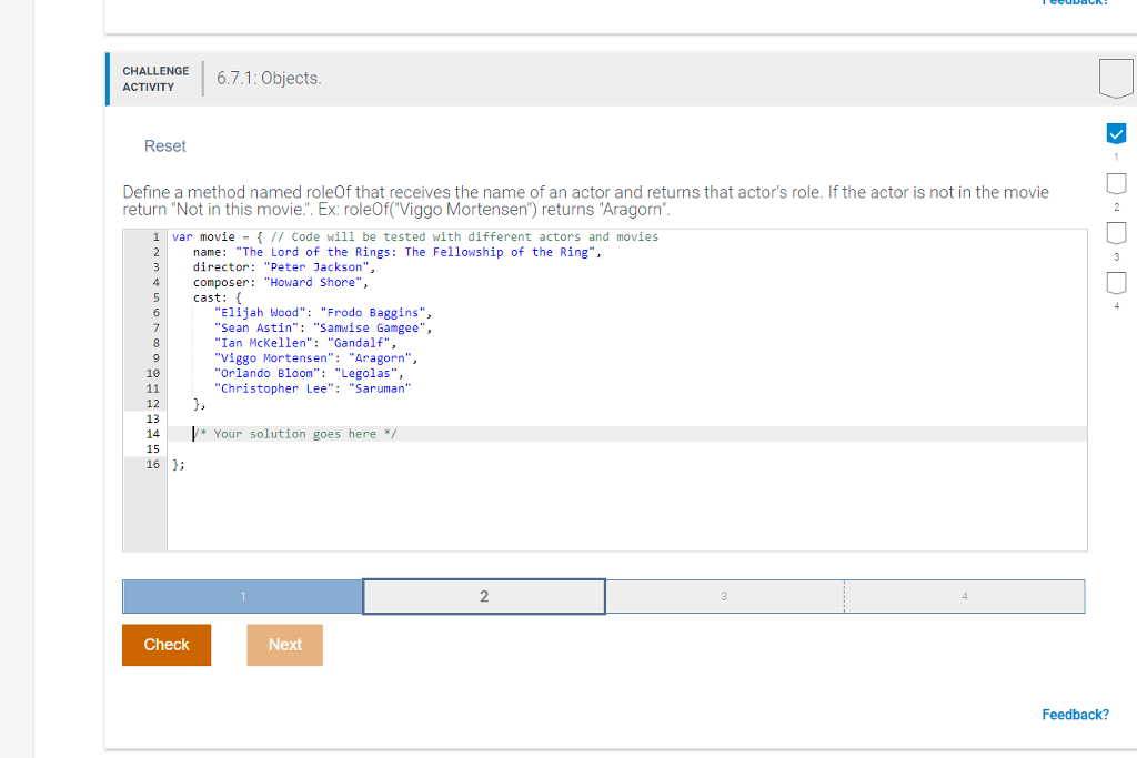 Solved CHALLENGE6.7.1: Objects ACTIVITY Reset Define a | Chegg.com Solved CHALLENGE6.7.1: Objects ACTIVITY Reset Define a | Chegg.com