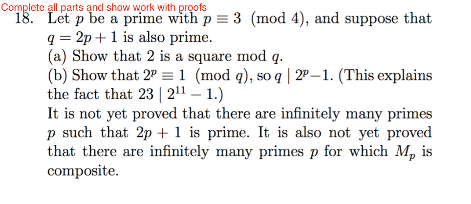 Solved Let p be a prime with p = 3 (mod 4), and suppose that | Chegg.com