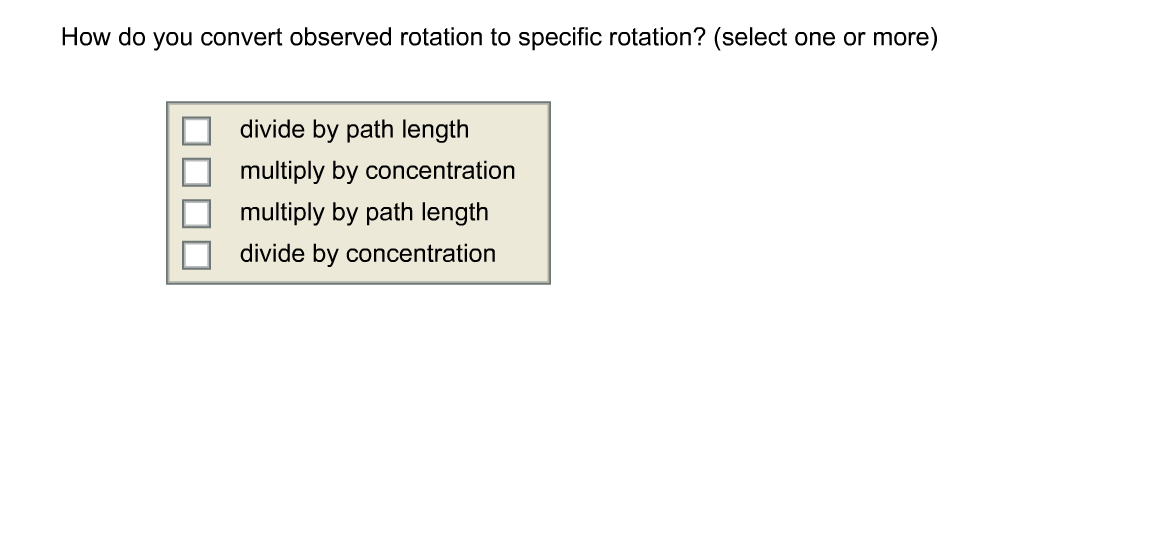 Solved How do you convert observed rotation to specific | Chegg.com