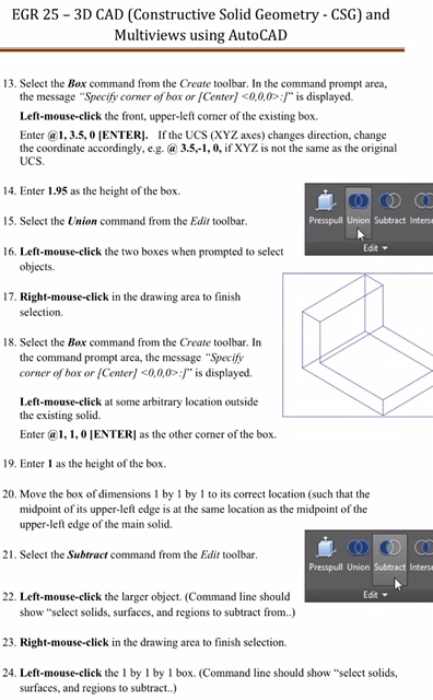Solved EGR 25 - 3D CAD (Constructive Solid Geometry - CSG) | Chegg.com