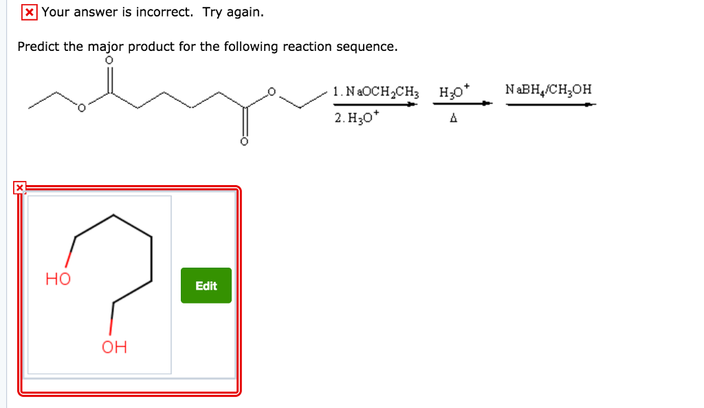 Solved Predict the major product for the following reaction | Chegg.com