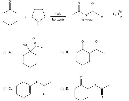 Solved heat H30 benzene dioxane HO B. D. 0 | Chegg.com