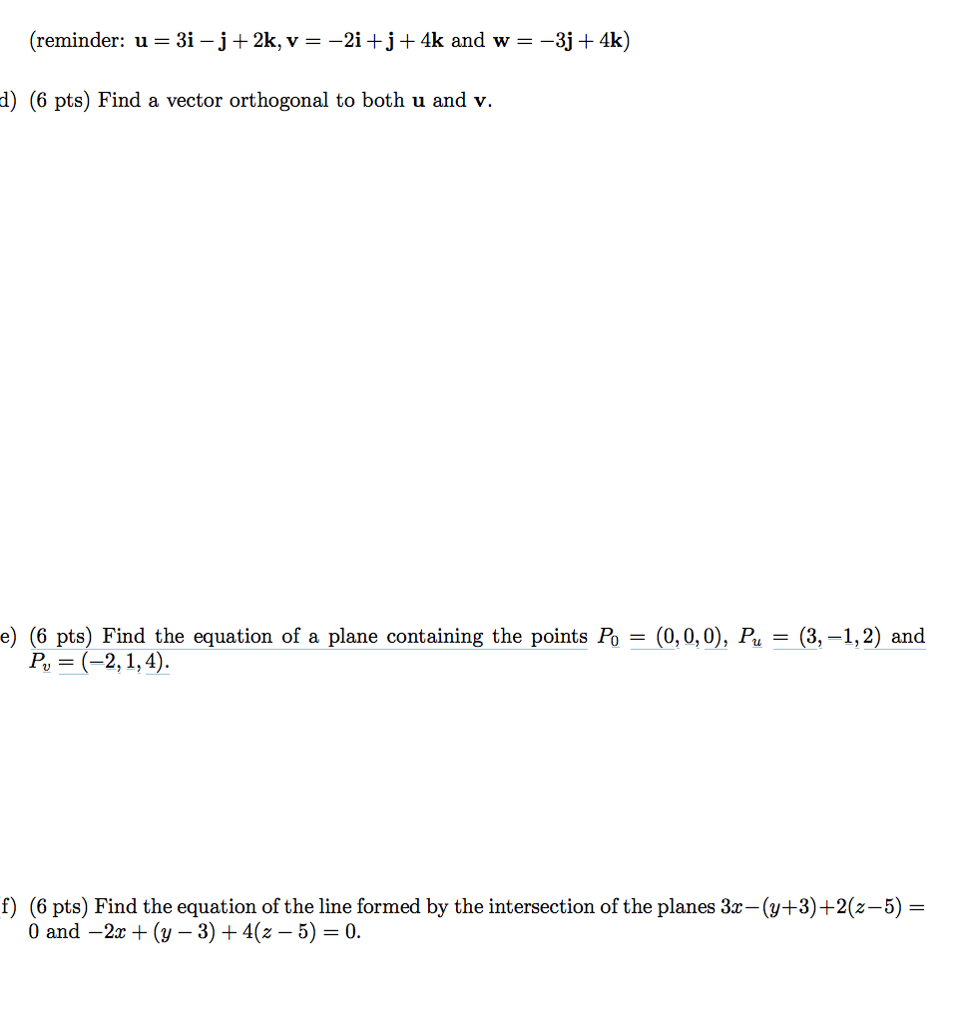 Solved Find a vector orthogonal to both u and v. Find the | Chegg.com