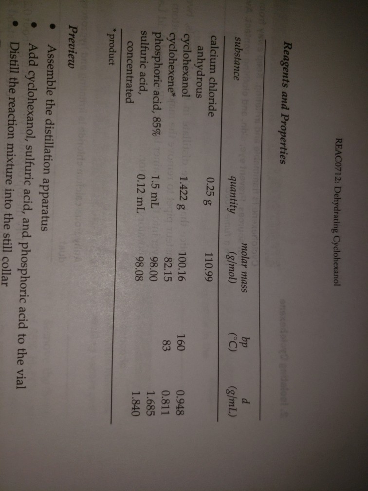 Solved how do I find the theoretical yield of cyclohexene | Chegg.com