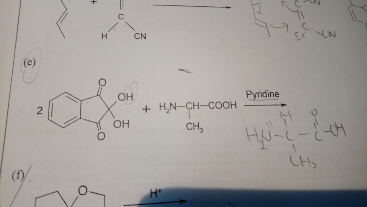 Solved CN OH Pyridine 2 + H2N-CH-COOH OH CH2 | Chegg.com
