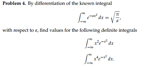 Solved By differentiation of the known integral | Chegg.com