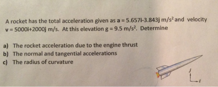 Solved A rocket has the total acceleration given as a = | Chegg.com