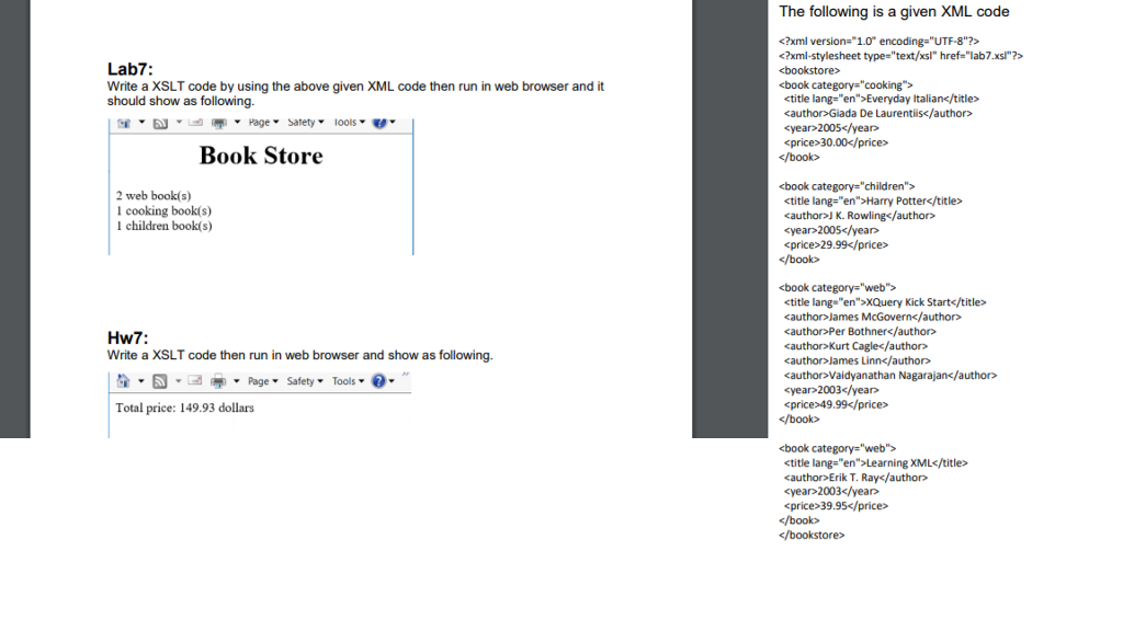 Solved The following is a given XML code