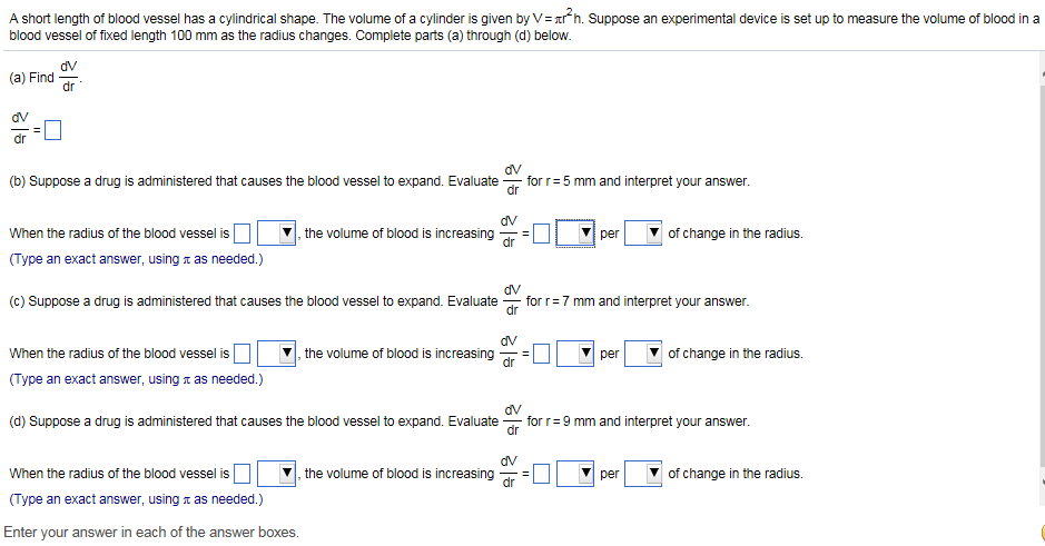Solved A short length of blood vessel has a cylindrical | Chegg.com