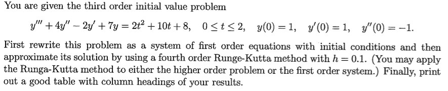 You are given the third order initial value problem | Chegg.com