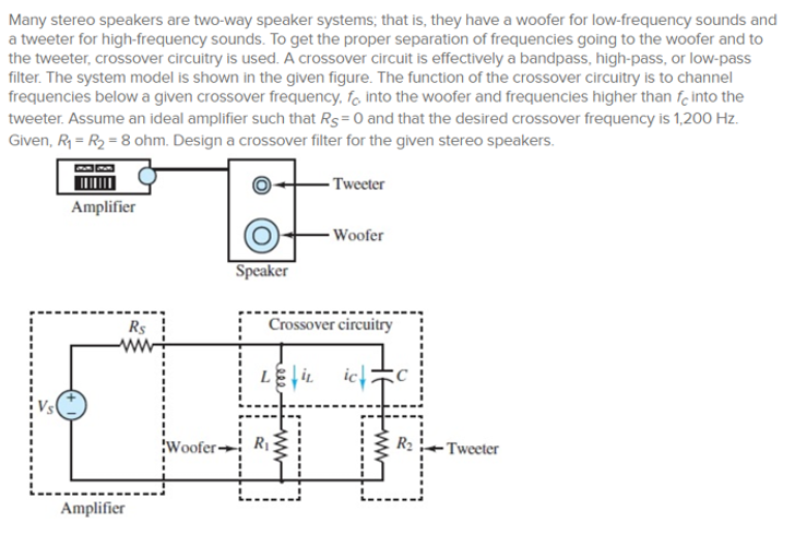 Solved Many stereo speakers are two-way speaker systems, | Chegg.com