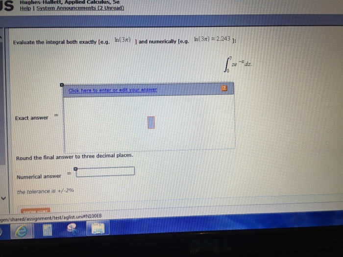 Solved Evaluate the integral both exactly [e.g. ln(3 pi)] | Chegg.com