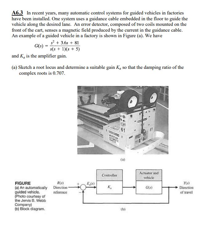 Solved A6.3 In recent years, many automatic control systems | Chegg.com