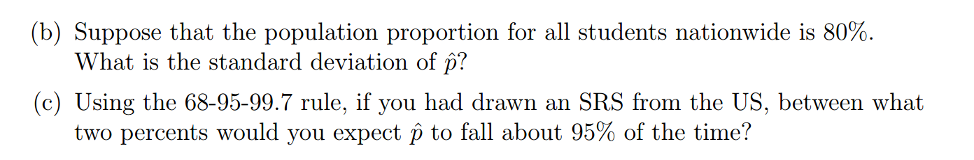 Solved (b) Suppose that the population proportion for all | Chegg.com
