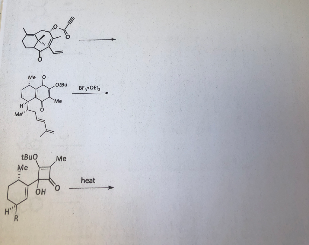 Solved Me o OtBu BF3 OEt2 Me Me tBuO Me Me heat 0 OH H' | Chegg.com