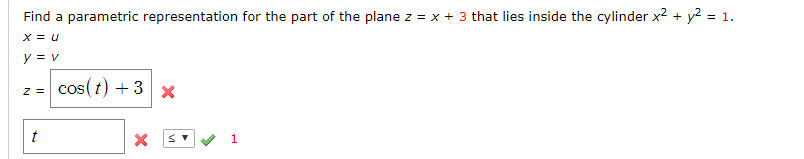Solved Find a parametric representation for the part of the | Chegg.com