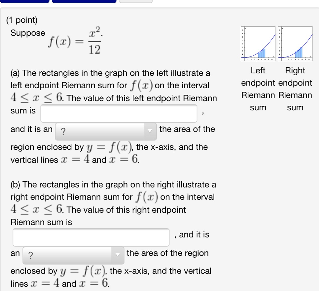Solved Suppose f(x) = x^2/12. (a) The rectangles in the | Chegg.com