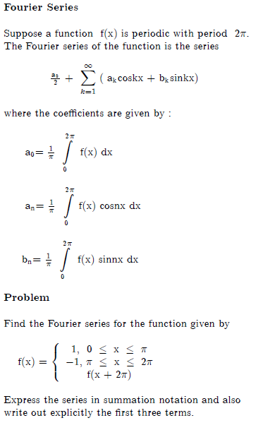 Solved Suppose a function f(x) is periodic with period 2 pi. | Chegg.com