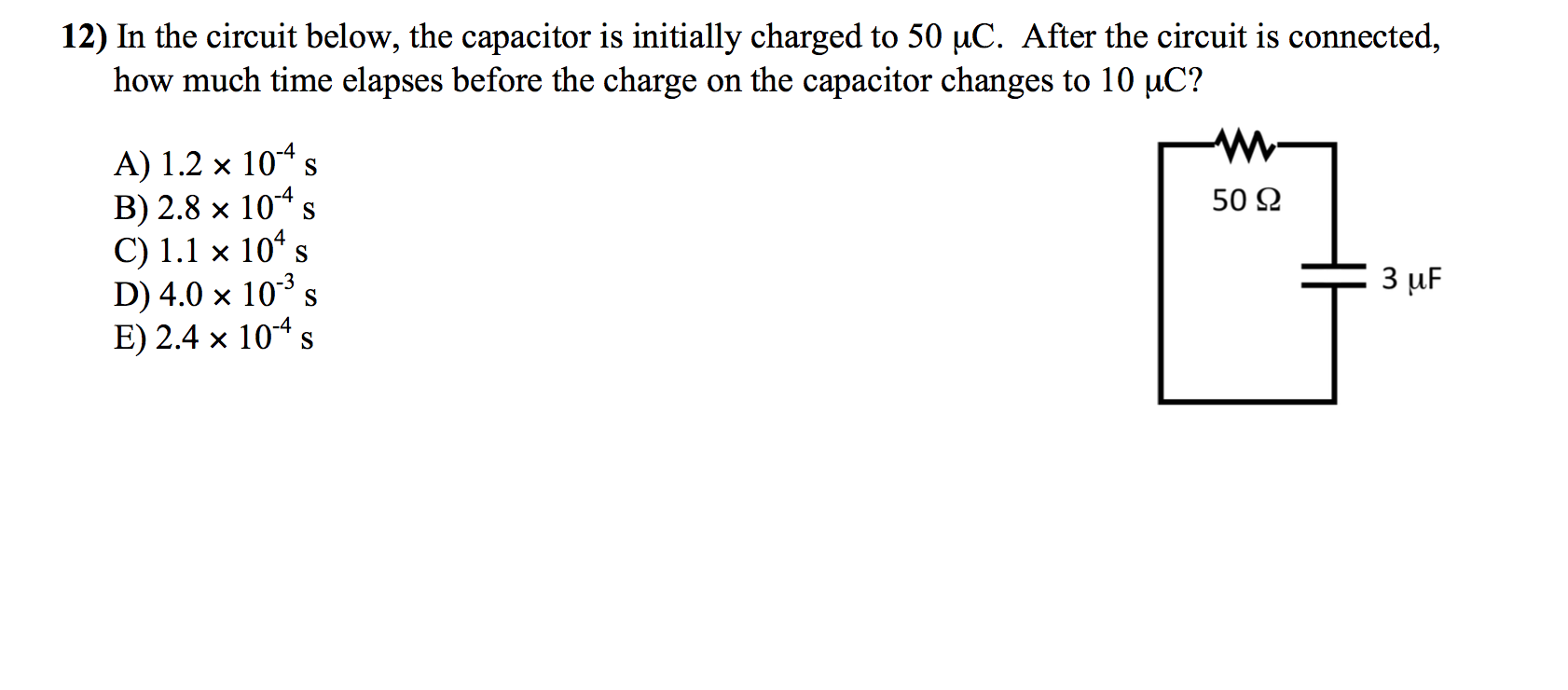 Solved In the circuit below, the capacitor is initially | Chegg.com