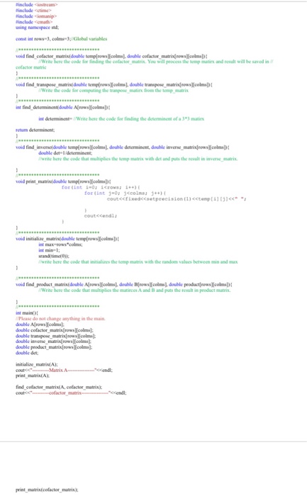 Problem Description: A. Following is given a C++ | Chegg.com