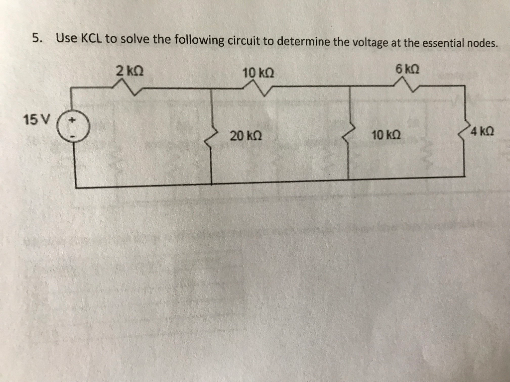 Solved Use KCL to solve the follwing circuit to determine | Chegg.com