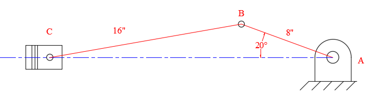 Solved A kinematic diagram of an inline slider-crank | Chegg.com