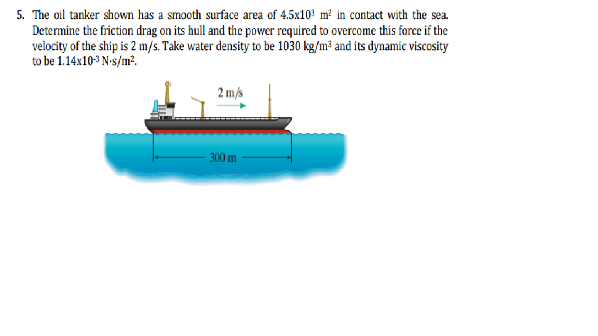 Solved The oil tanker shown has a smooth surface area of 4.5 | Chegg.com
