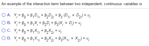 Solved An example of the interaction term between two | Chegg.com