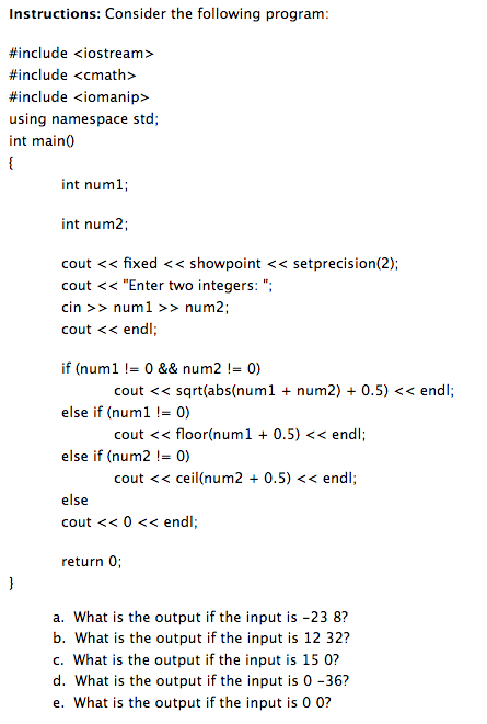 Solved Consider the following program: #include #include | Chegg.com Solved Consider the following program: #include #include | Chegg.com
