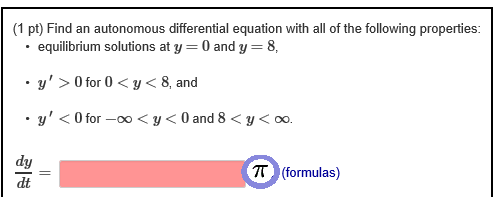 Solved Find an autonomous differential equation with all of | Chegg.com
