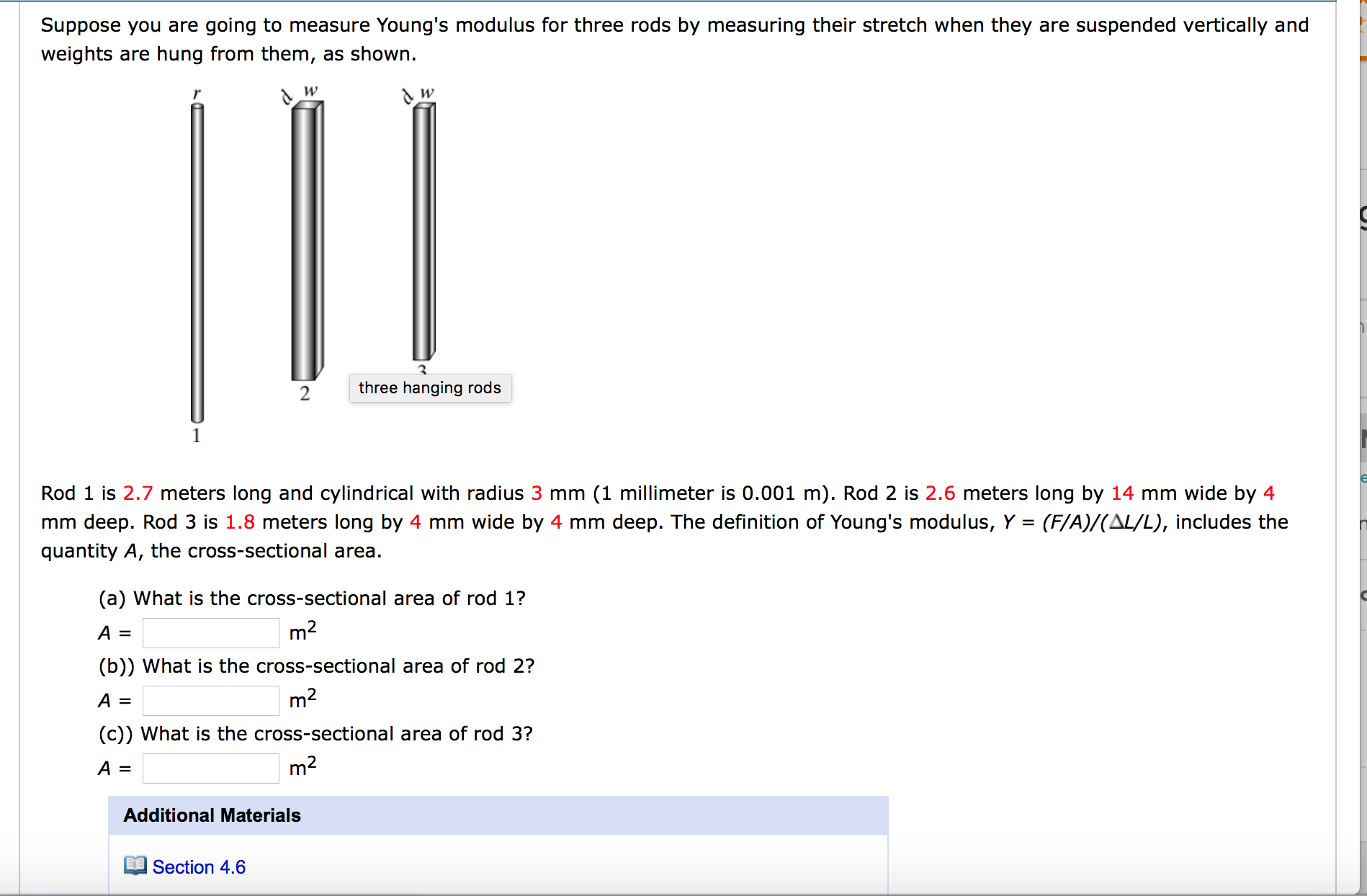 Solved Suppose you are going to measure Young's modulus for | Chegg.com