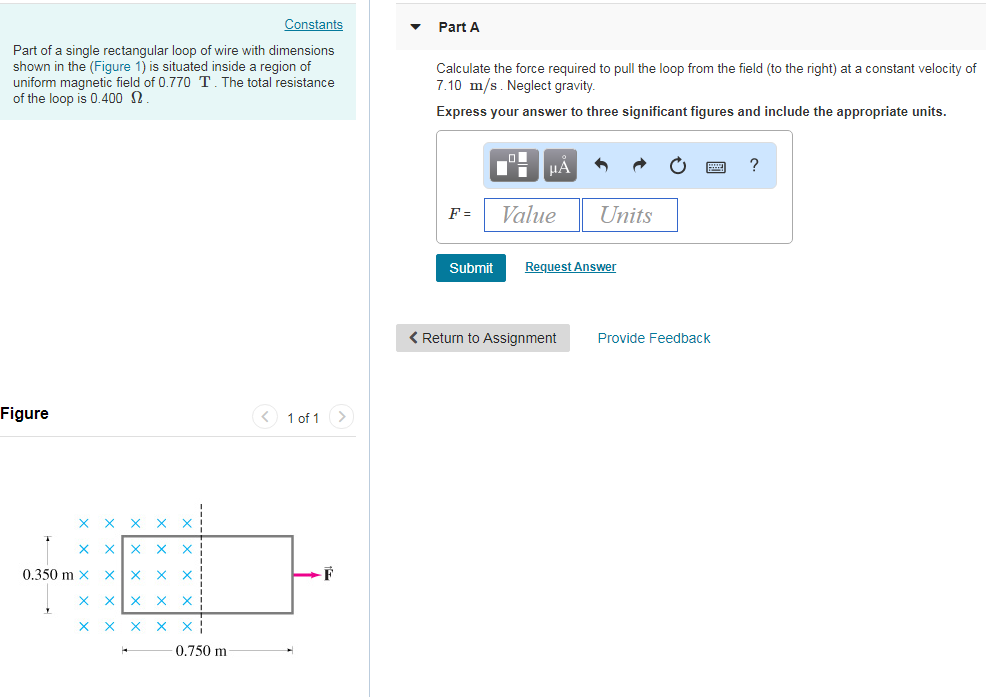 Solved Part of a single rectangular loop of wire with | Chegg.com