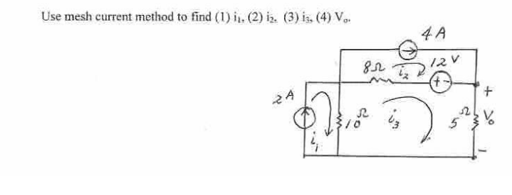 Solved Use mesh current method to find (1) ії, (2) іг, (3) | Chegg.com