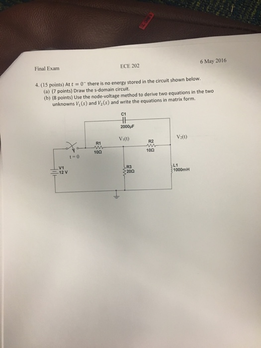 Solved At t = 0^- there is no energy stored in the circuit | Chegg.com