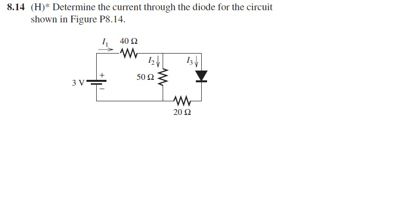 Solved Determine The Current Through The Diode For The