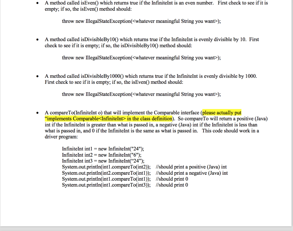CSC205AB Program3: Infinite Int Background: Please | Chegg.com