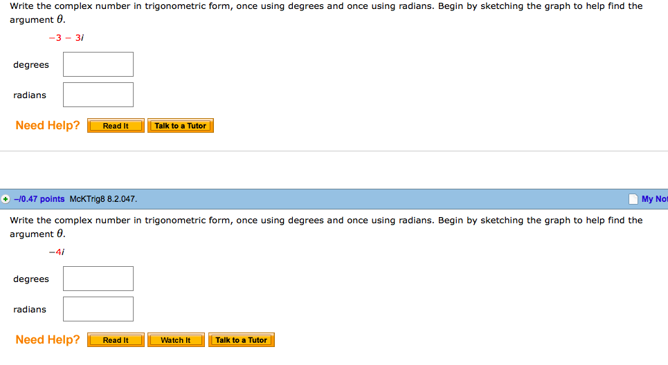 Solved Write the complex number in trigonometric form, once | Chegg.com