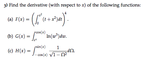 Solved Find the derivative (with respect to x) of the | Chegg.com