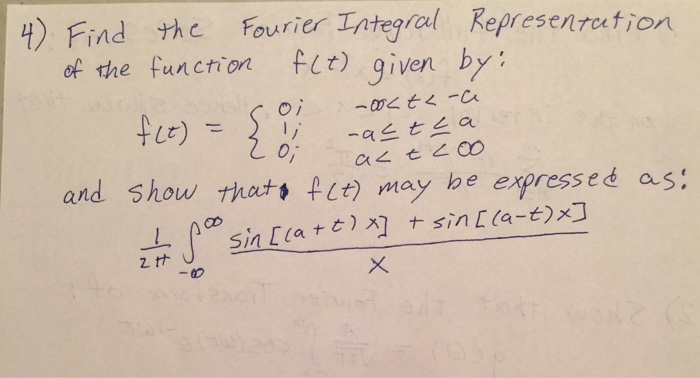 Solved Find the Fourier Integral Representation of the | Chegg.com