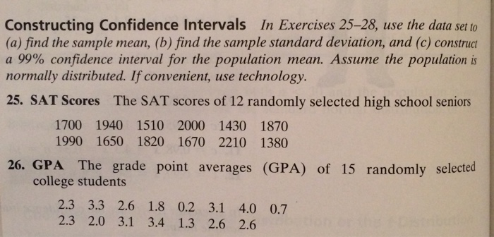 Solved Constructing Confidence Intervals In Exercises 25-28, | Chegg.com