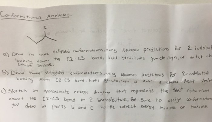 Solved Draw the three eclipsed conformations, using newman | Chegg.com