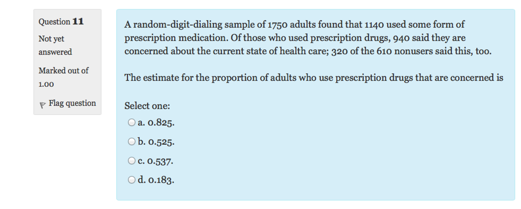 Solved A random-digit-dialing sample of 1750 adults found | Chegg.com