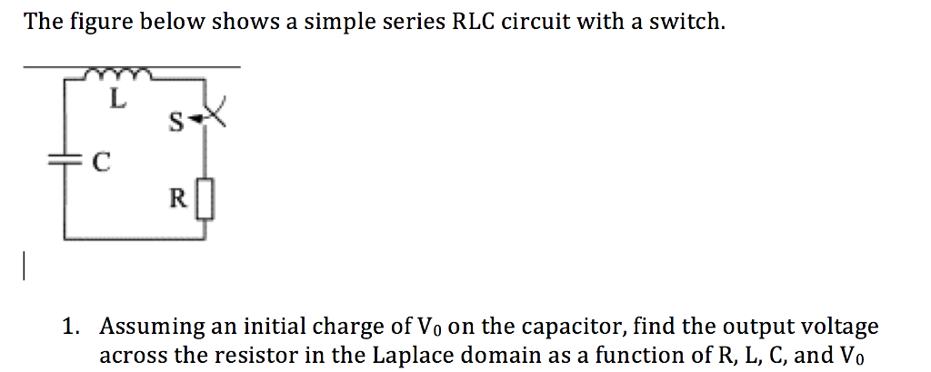 Solved The figure below shows a simple series RLC circuit | Chegg.com
