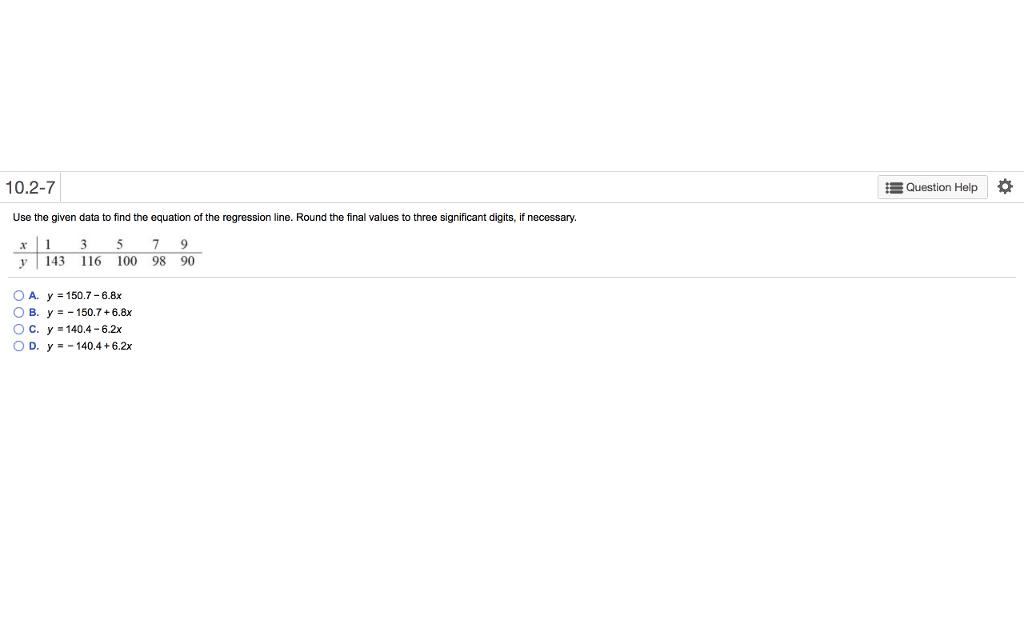 Solved 10.2-7 Question Help * Use the given data to find the | Chegg.com