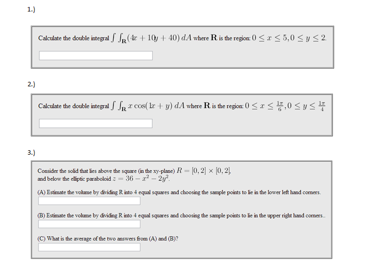 Solved Calculate the double integral Calculate the double | Chegg.com