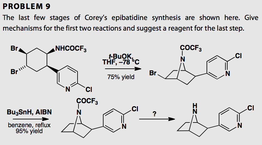 Solved PROBLEM 9 The last few stages of Corey's epibatidine | Chegg.com
